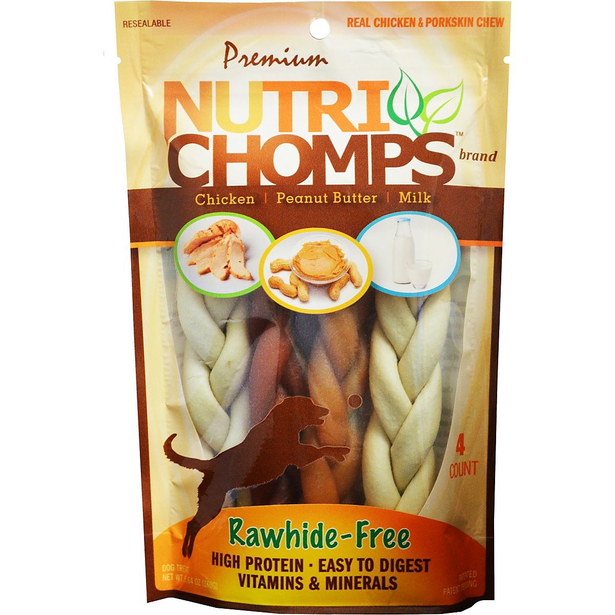 Scott Pet Nutri Chomps 6 in Assorted Flavor Braids 4-Pack | Academy