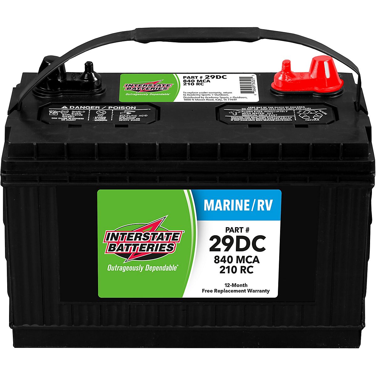 Interstate Batteries Deep Cycle Group 29/840 Marine Cranking Amp ...