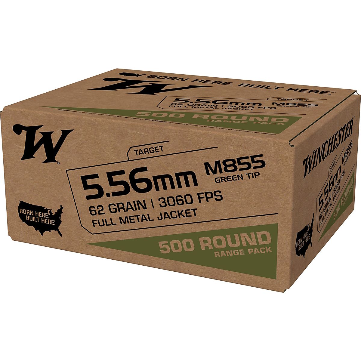 Winchester USA 5.56mm M855 Full Metal Jacket Steel Core Ammunition ...