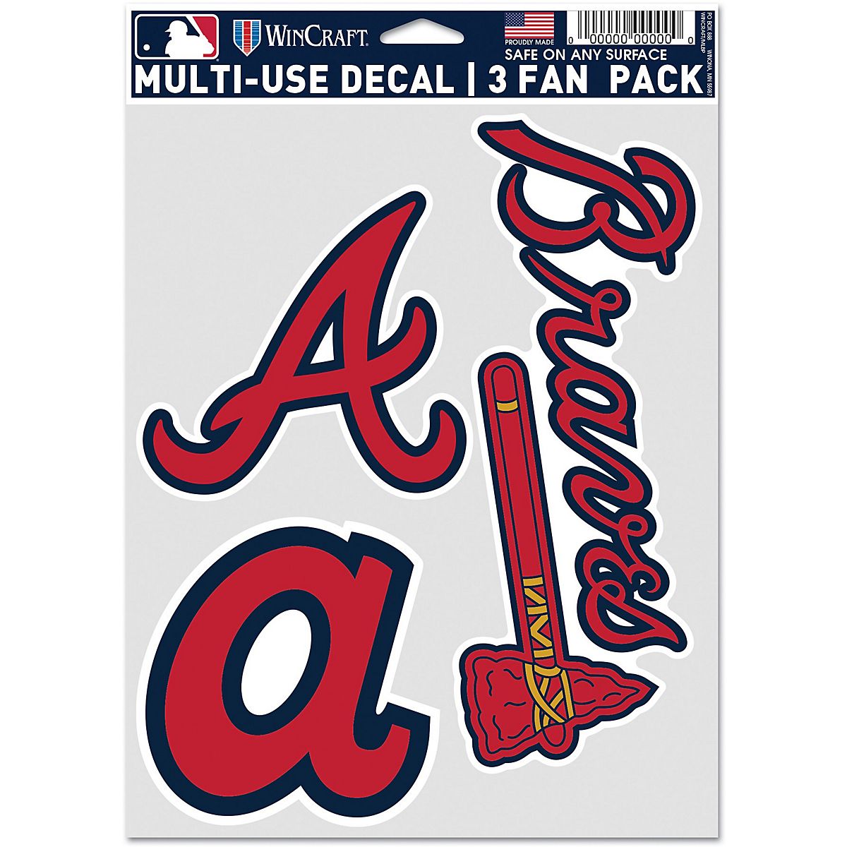 WinCraft Atlanta Braves Fan Decals 3-Pack | Academy