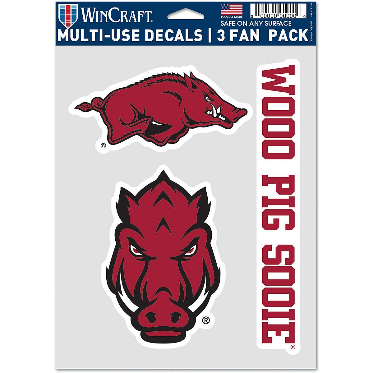 WinCraft University of Arkansas Fan Decals 3-Pack | Academy