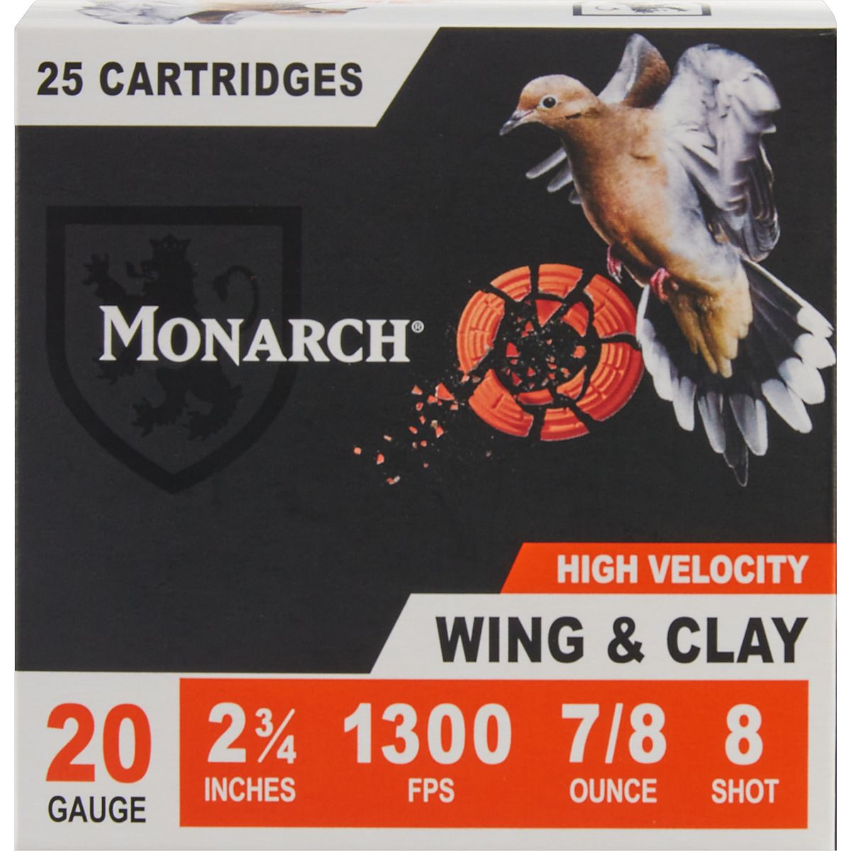 Monarch Wing & Clay 20 Gauge 7/8 oz Shotshells - 25 Rounds | Academy
