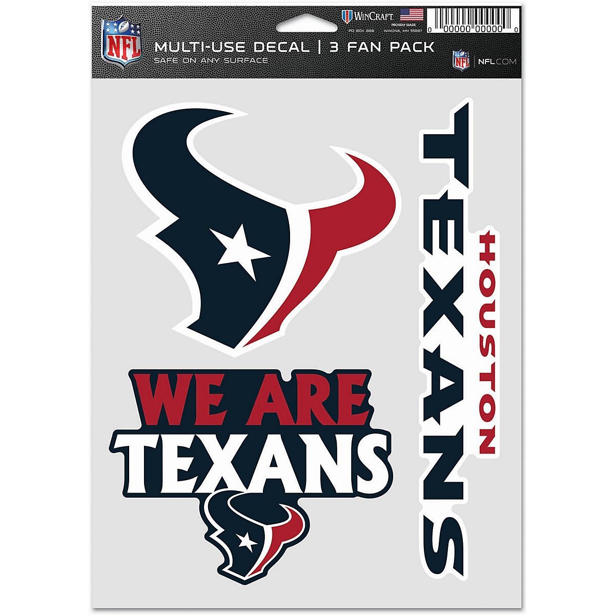 WinCraft Houston Texans Fan Decals 3-Pack | Academy