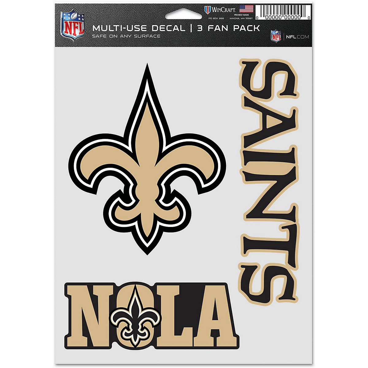 WinCraft New Orleans Saints Fan Decals 3-Pack | Academy
