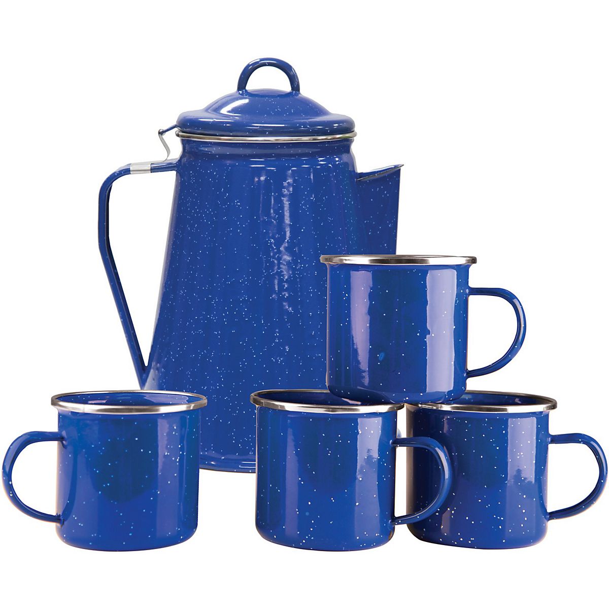 Stansport Enamel Percolator Coffee Pot and Mug Set | Academy