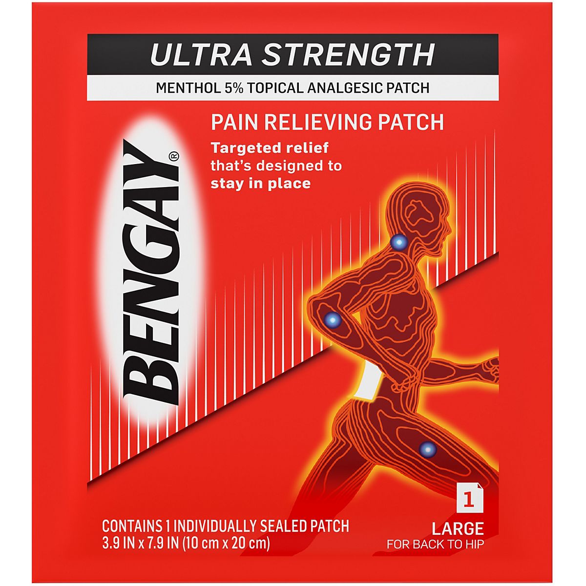 Johnson & Johnson Bengay Ultra Strength Large Pain Relief Patch | Academy