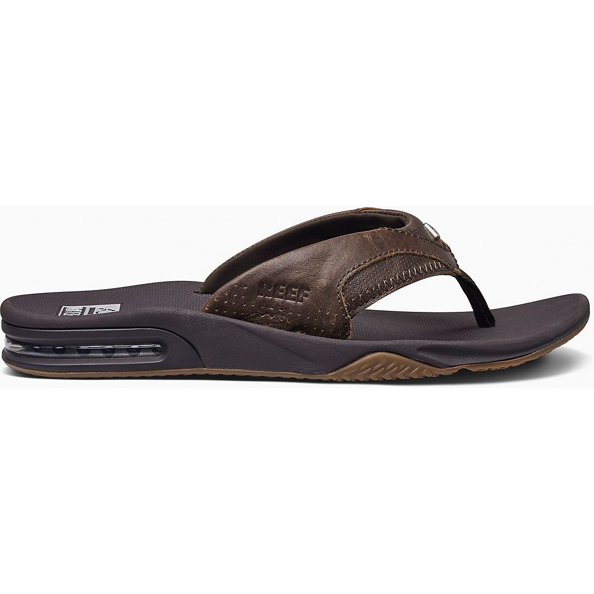 Reef Mens Leather Fanning Lux Flip Flops Academy