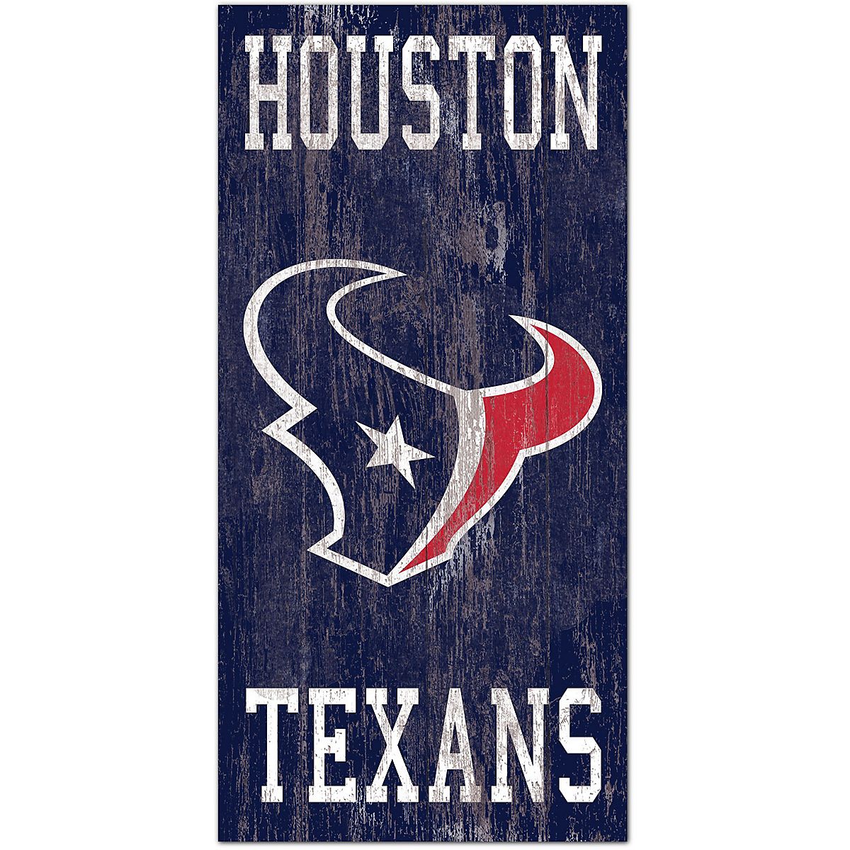 Fan Creations Houston Texans 6 in x 12 in Heritage Distressed Logo Sign ...