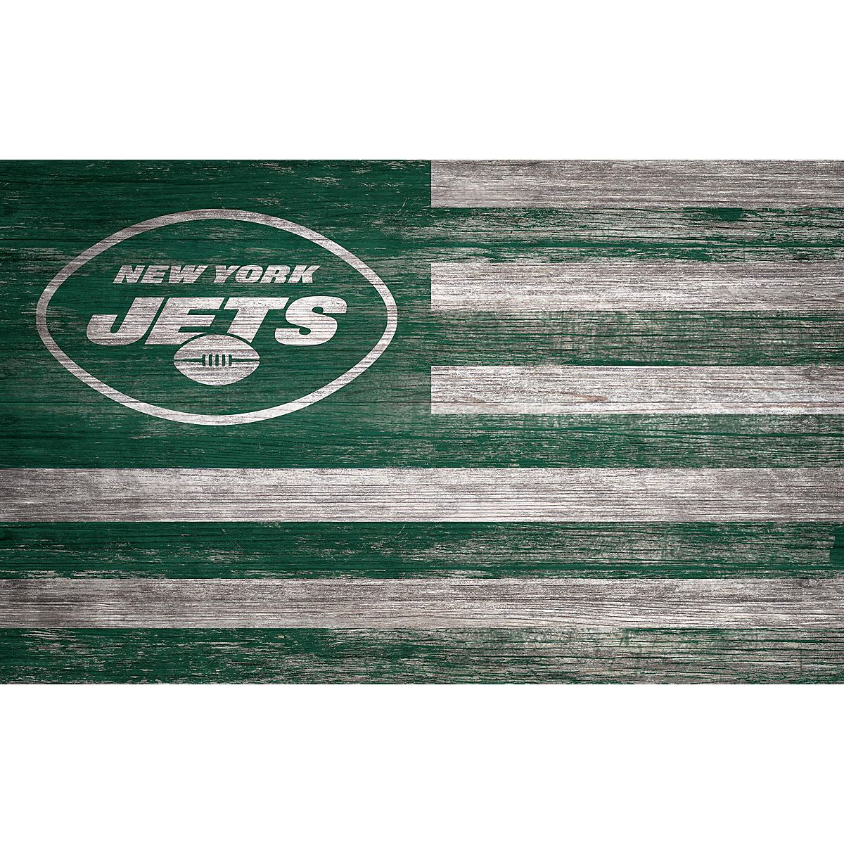 Fan Creations New York Jets 11 in x 19 in Distressed Flag Sign | Academy