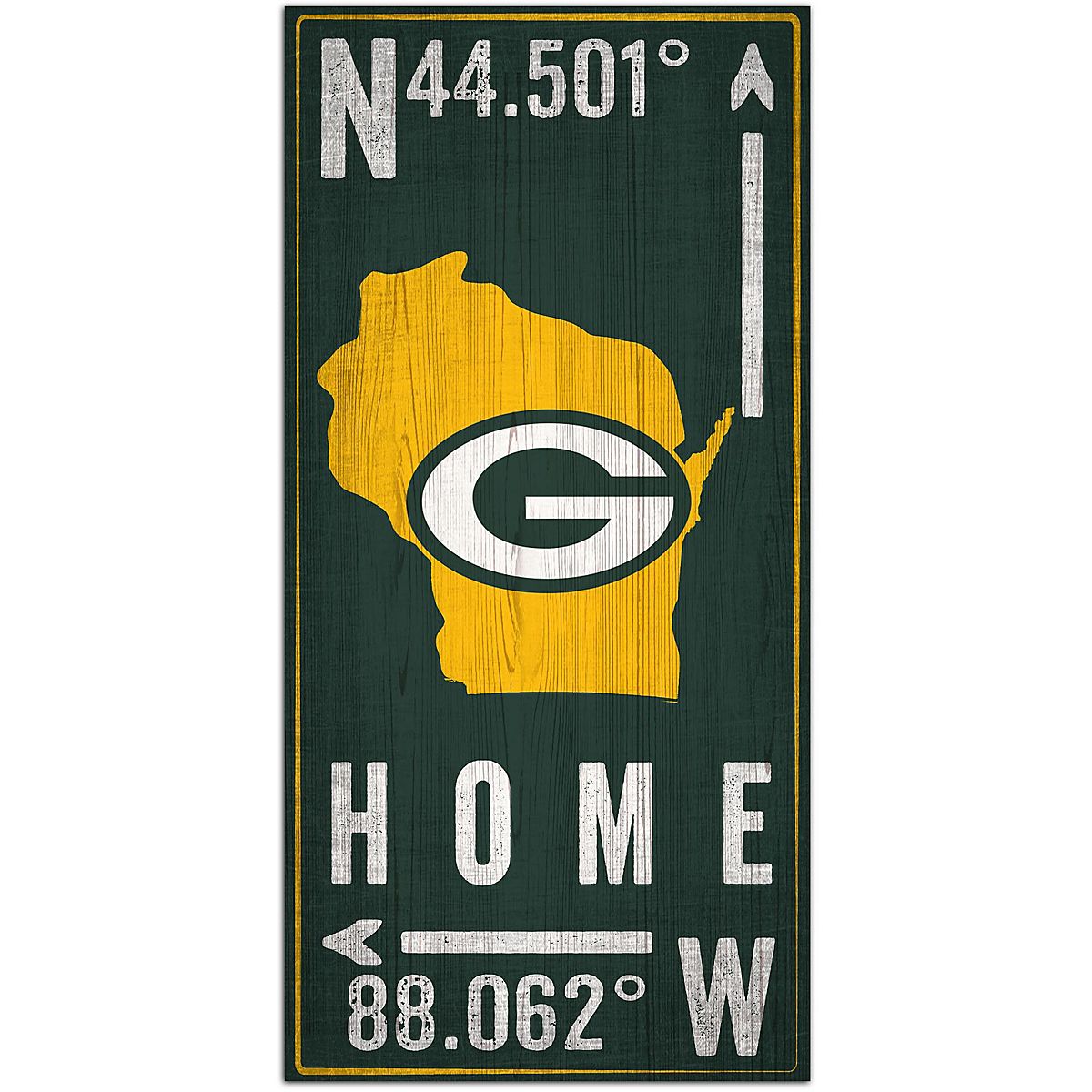Fan Creations Green Bay Packers Coordinate 6 in x 12 in Sign | Academy