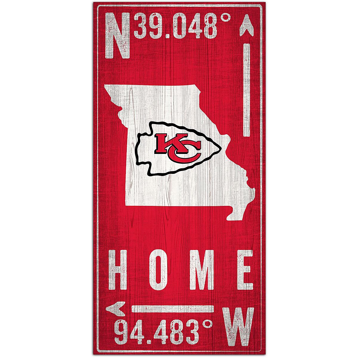 Fan Creations Kansas City Chiefs Coordinate 6 in x 12 in Sign | Academy