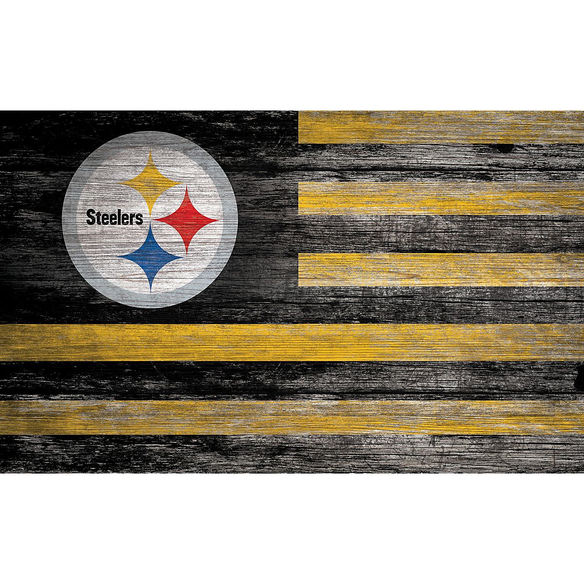 Fan Creations Pittsburgh Steelers 11 in x 19 in Distressed Flag Sign ...
