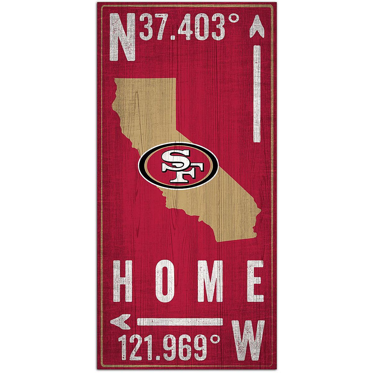 Fan Creations San Francisco 49ers Coordinate 6 in x 12 in Sign | Academy