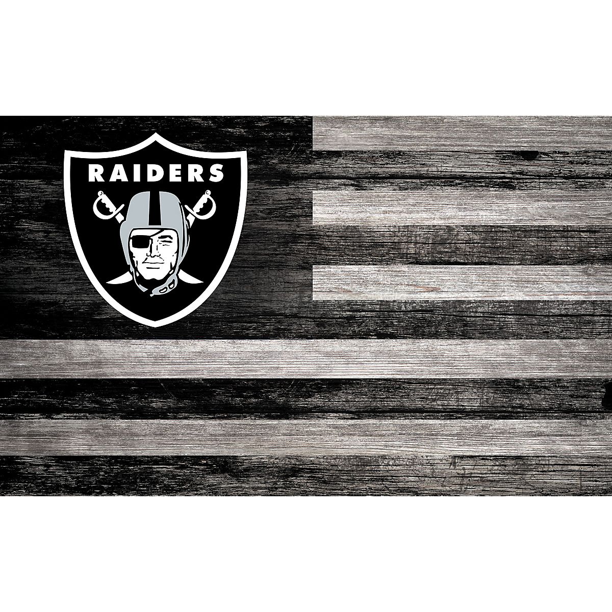 Fan Creations Las Vegas Raiders 11 in x 19 in Distressed Flag Sign ...
