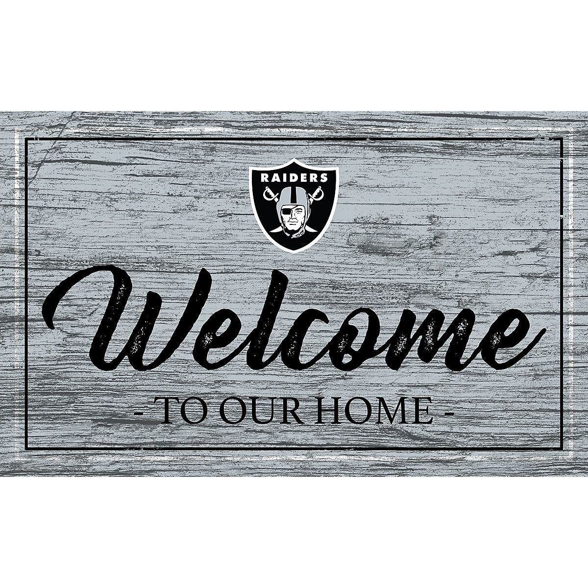 Fan Creations Las Vegas Raiders Team Color Welcome 11 in x 19 in Sign ...