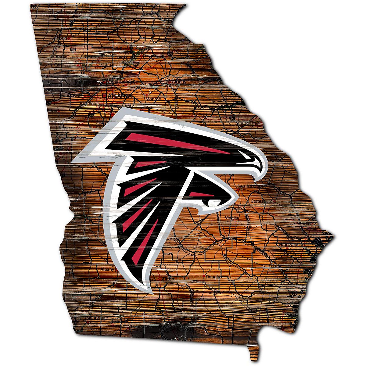 Fan Creations Atlanta Falcons Logo Distressed State Sign | Academy