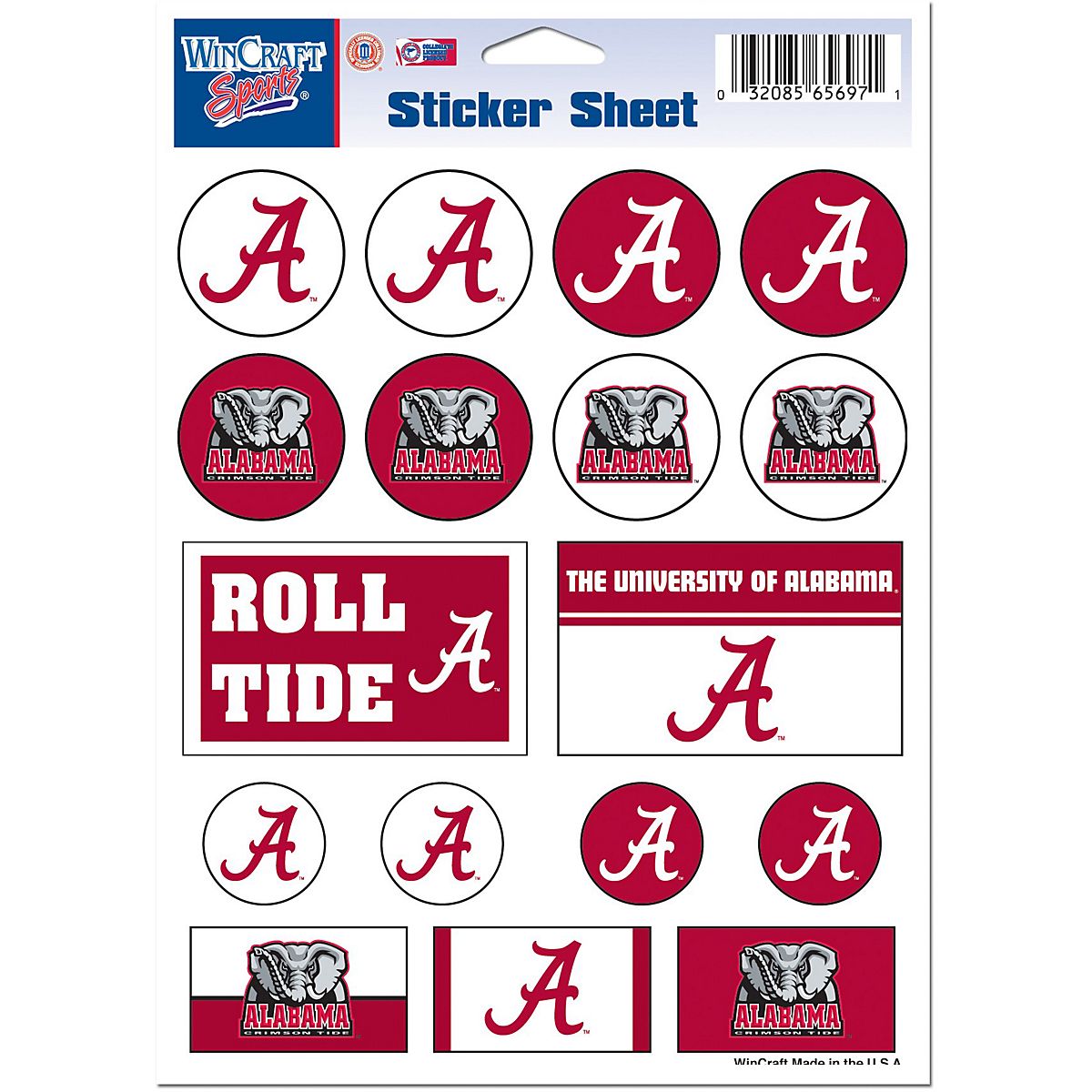 WinCraft University of Alabama 5 in x 7 in Vinyl Sticker Sheet | Academy