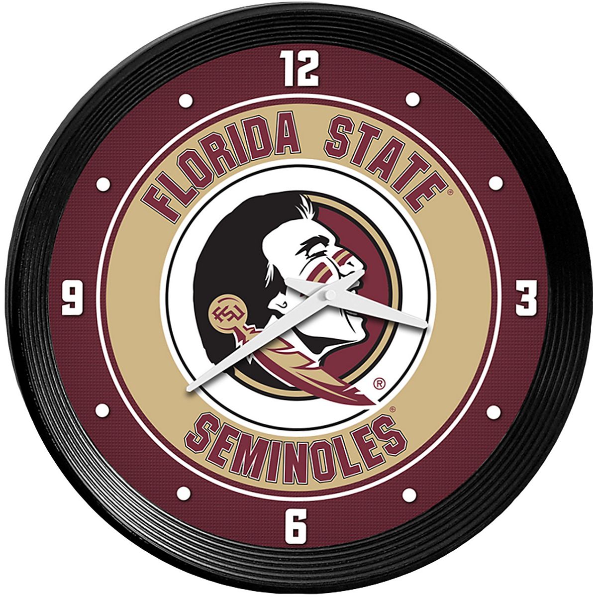 The Fan-Brand Florida State University Ribbed Wall Clock | Academy