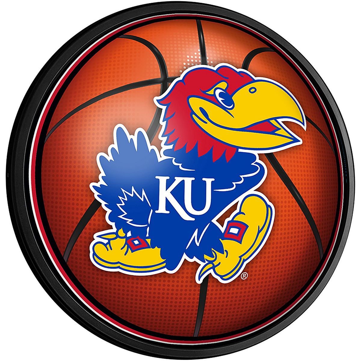 The Fan-Brand University of Kansas Basketball Round Slimline Lighted ...