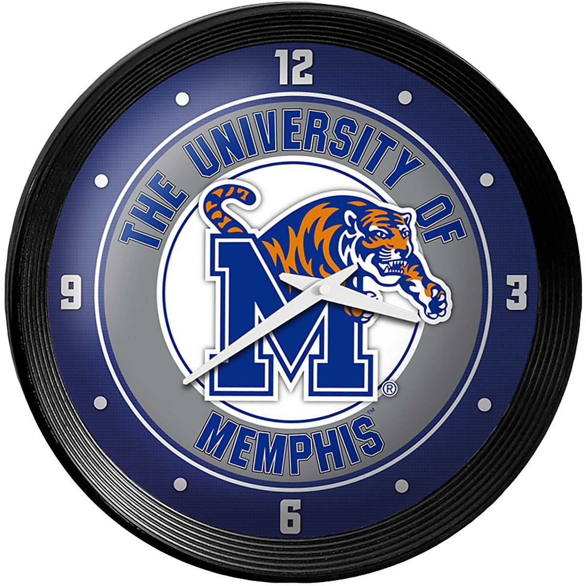 The Fan-Brand University of Memphis Ribbed Wall Clock | Academy
