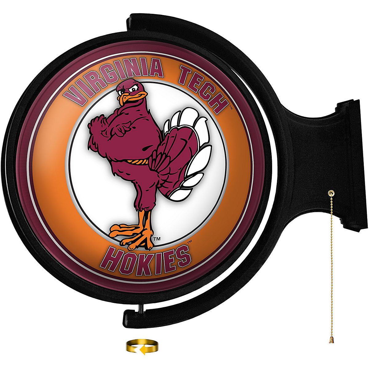 The Fan-Brand Virginia Tech Mascot Original Round Rotating Lighted Sign ...