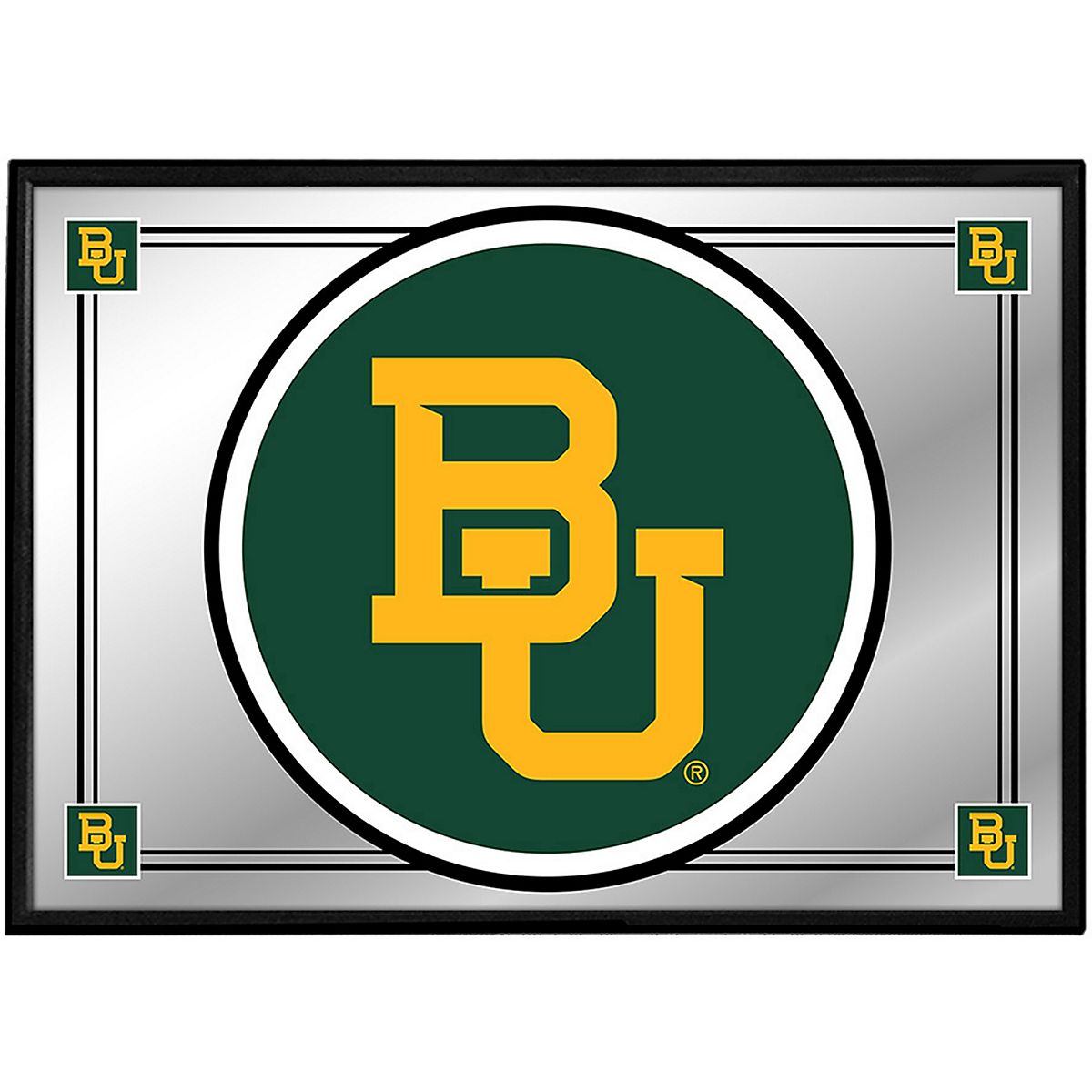 The Fan-Brand Baylor University Team Spirit Framed Mirrored Wall Sign ...