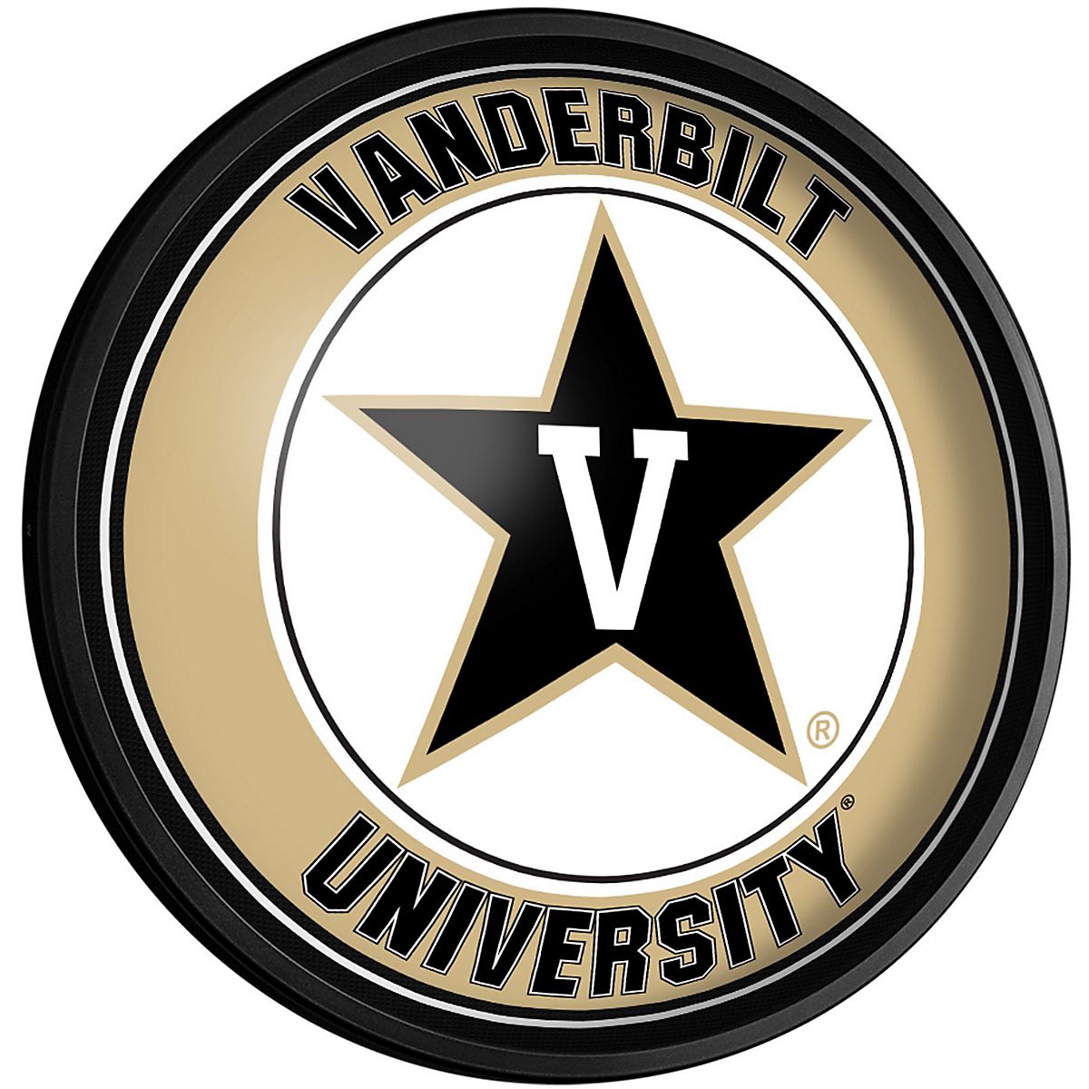 The Fan-Brand Vanderbilt University Round Slimline Lighted Wall Sign ...