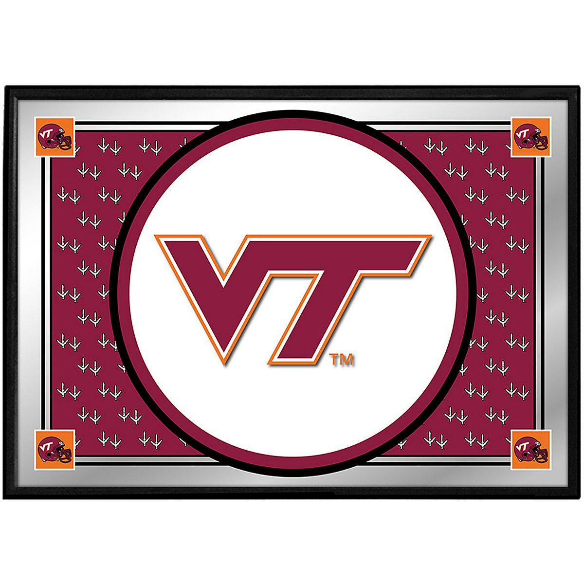 The Fan-Brand Virginia Tech University Team Spirit Framed Mirrored Wall ...