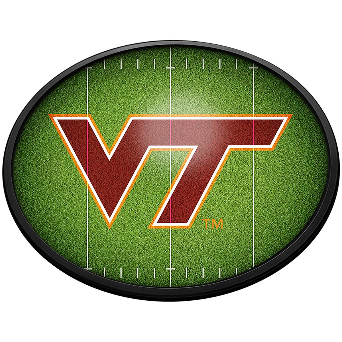 The Fan-Brand Virginia Tech On the 50 Oval Slimline Lighted Wall Sign ...
