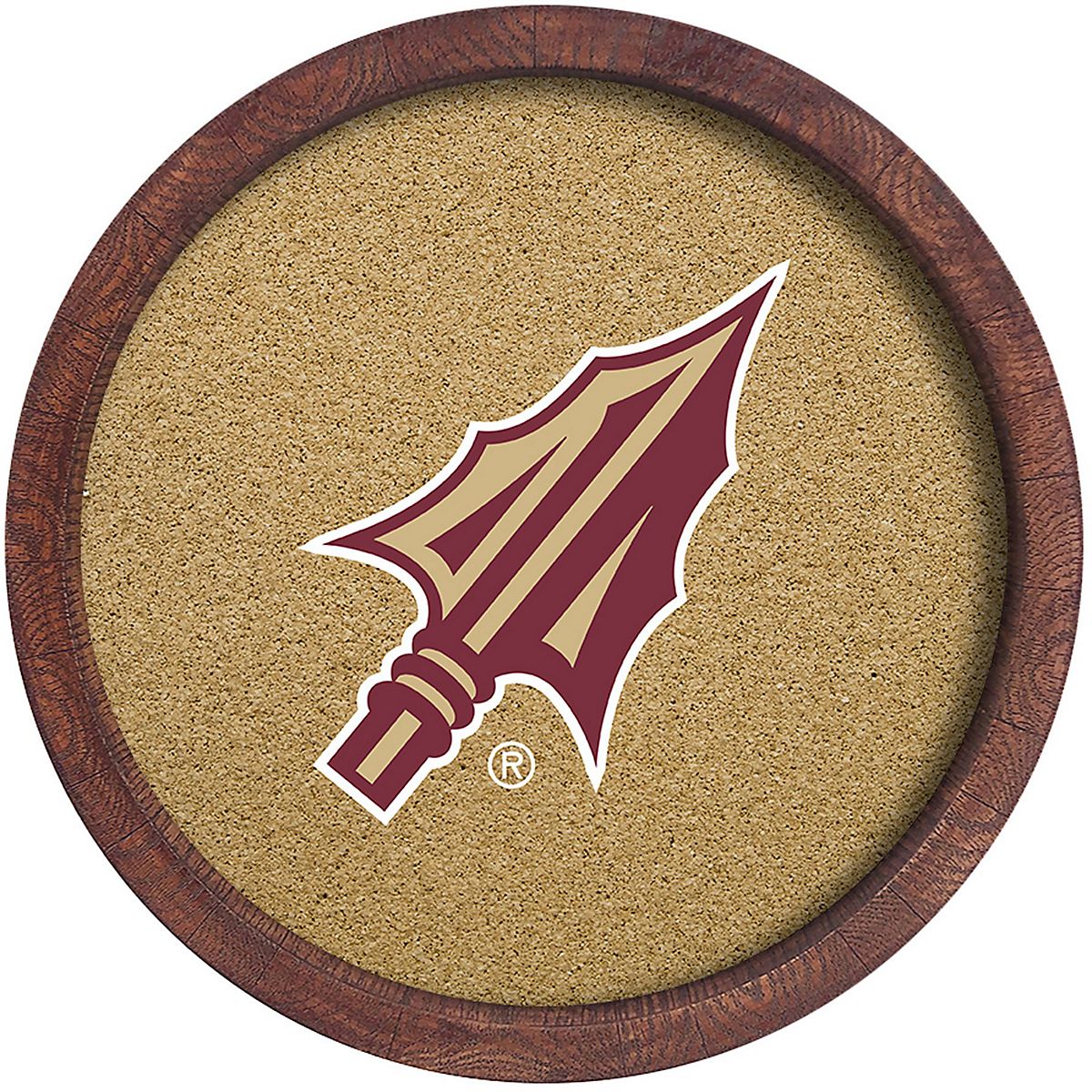 The Fan-Brand Florida State University Arrowhead “Faux” Barrel Framed ...