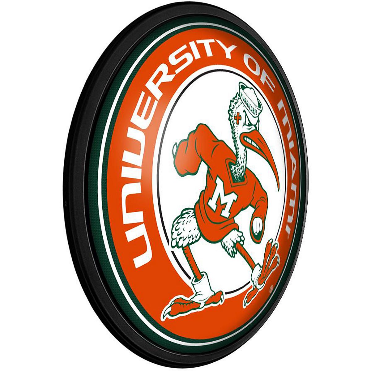 The Fan-Brand University of Miami Mascot Round Slimline Lighted Wall ...