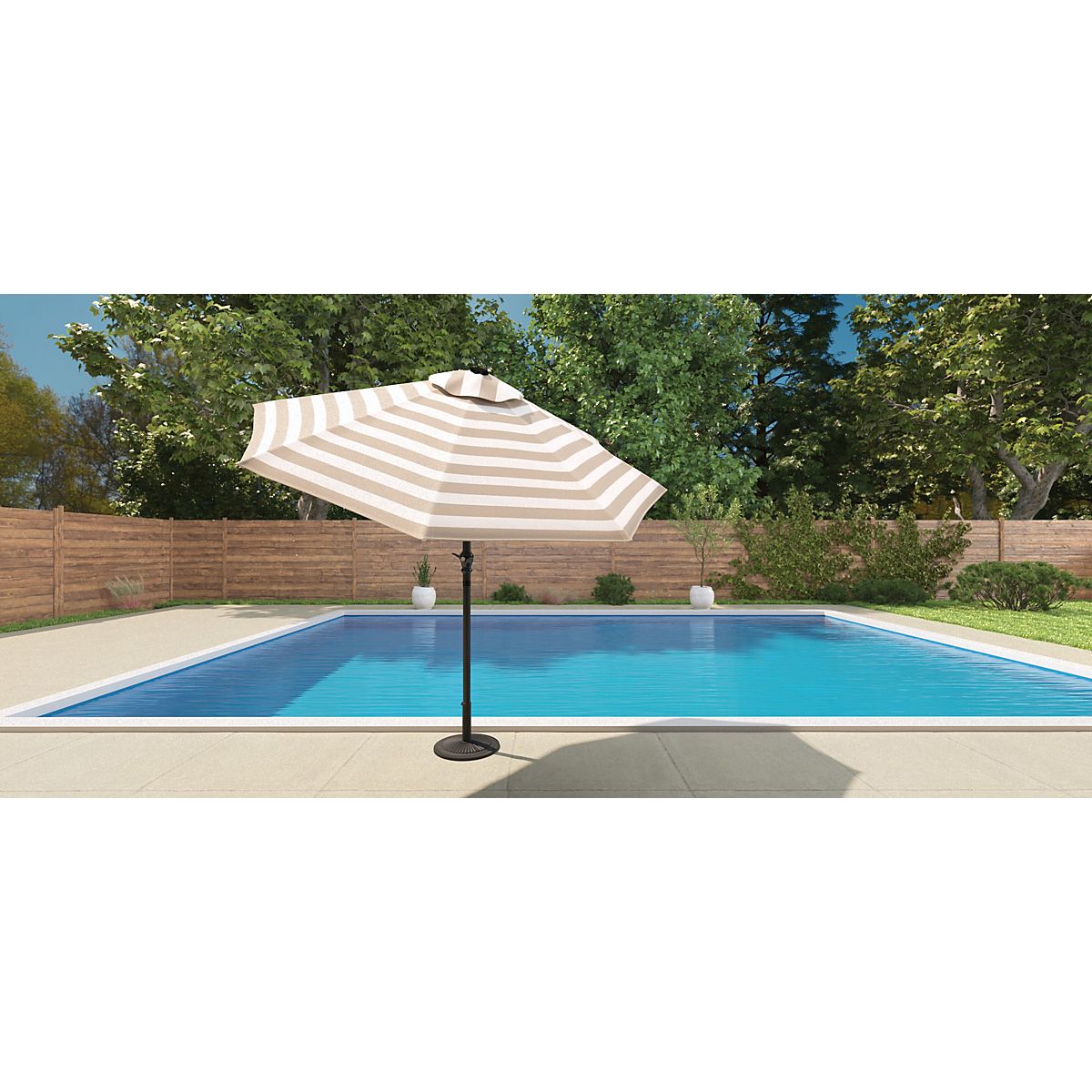 Mosaic Striped 9 ft Patio Umbrella with Closure Strap | Academy