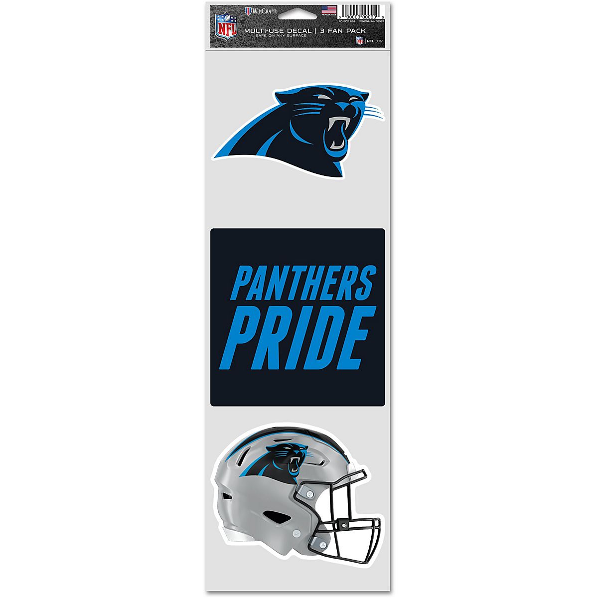 WinCraft Carolina Panthers 3.75x12 Fan Decal 3-Pack | Academy