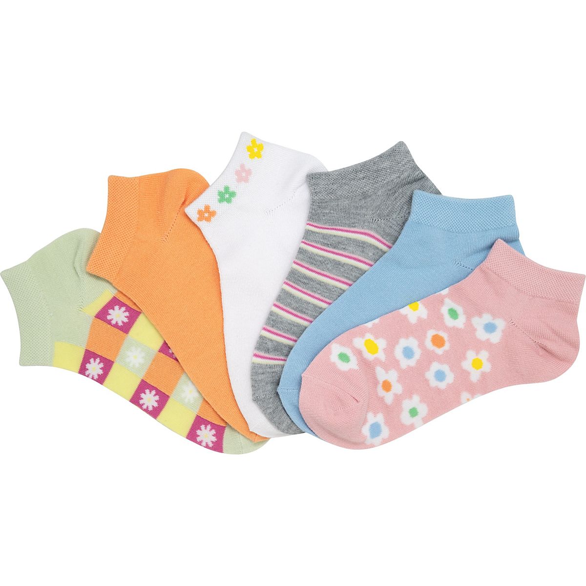 BCG Women's Bright Daisies Fashion No Show Socks 6 Pack | Academy
