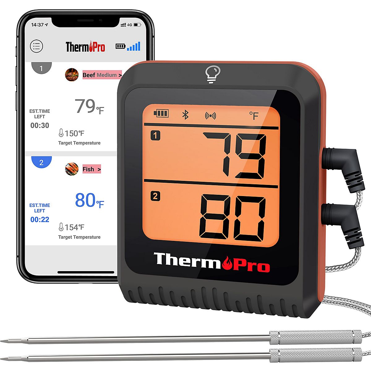 ThermoPro Smart Bluetooth Meat Thermometer w/ Dual Probe | Academy