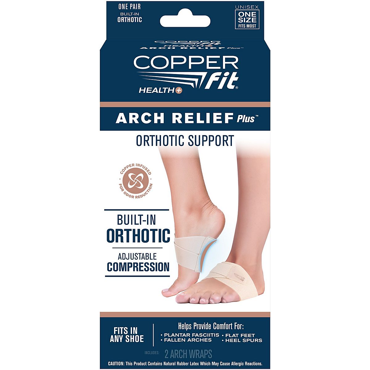 Copper Fit Health+ Arch Relief Plus Foot Wraps 2-Pack | Academy