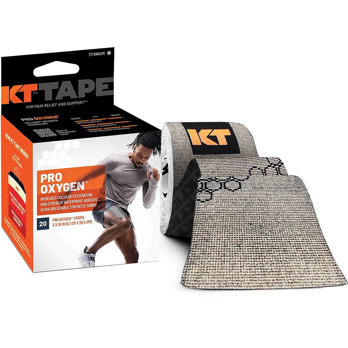 KT Tape Pro Oxygen Titanium Athletic Tape 20-Pack | Academy
