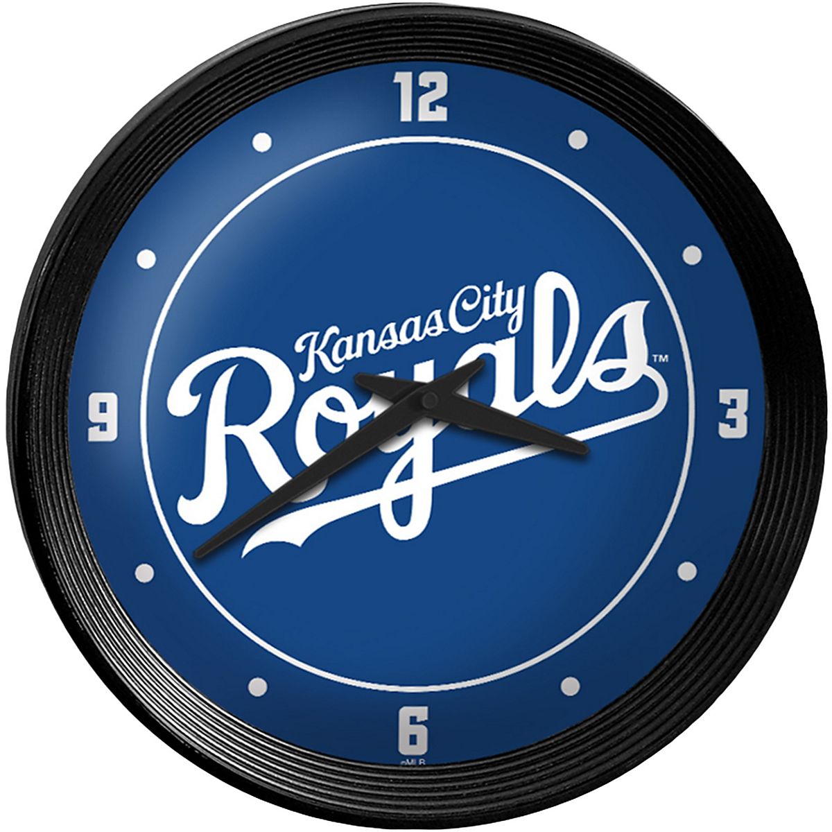 The Fan-Brand Kansas City Royals Wordmark Ribbed Frame Wall Clock | Academy