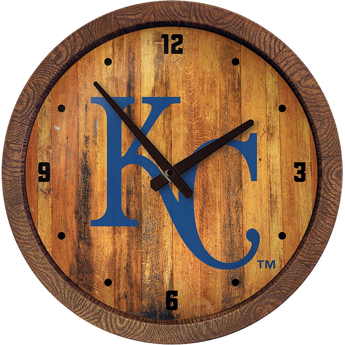 The Fan-Brand Kansas City Royals Faux Barrel Top Wall Clock | Academy