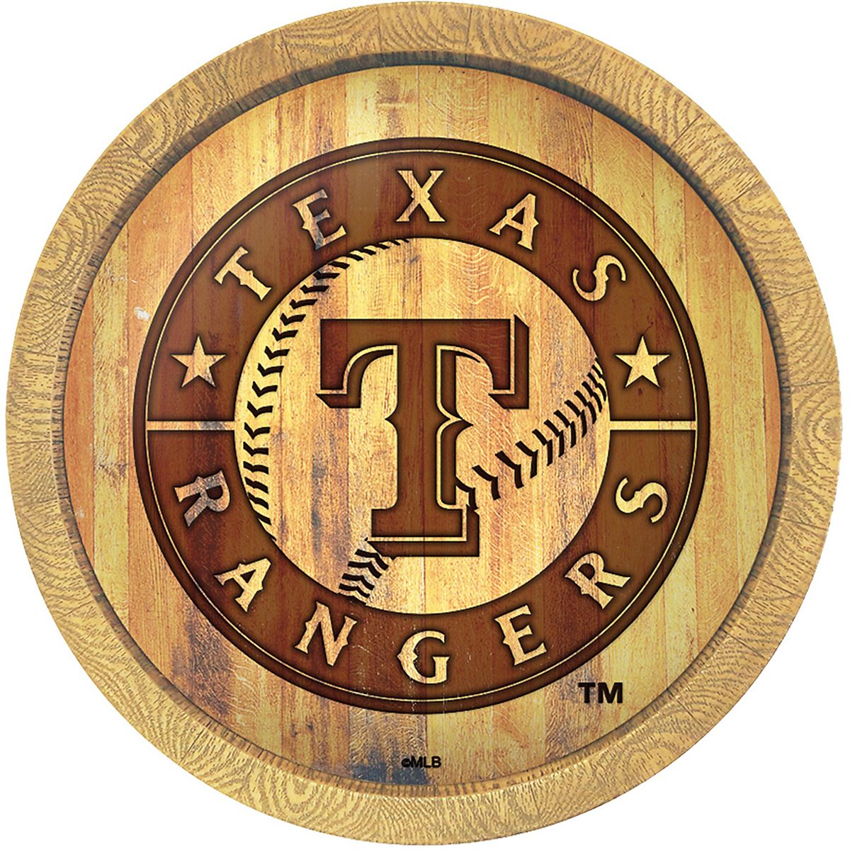 The Fan-Brand Texas Rangers Branded Faux Barrel Top Sign | Academy