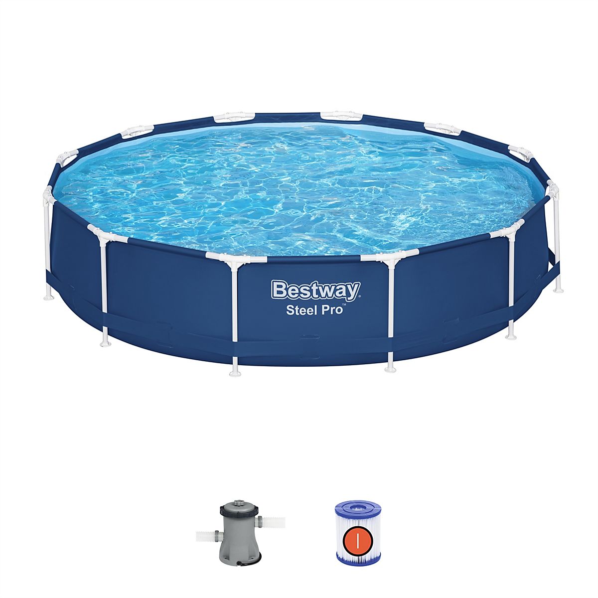 Bestway Steel Pro 12 ft x 30 in Above Ground Pool Set | Academy