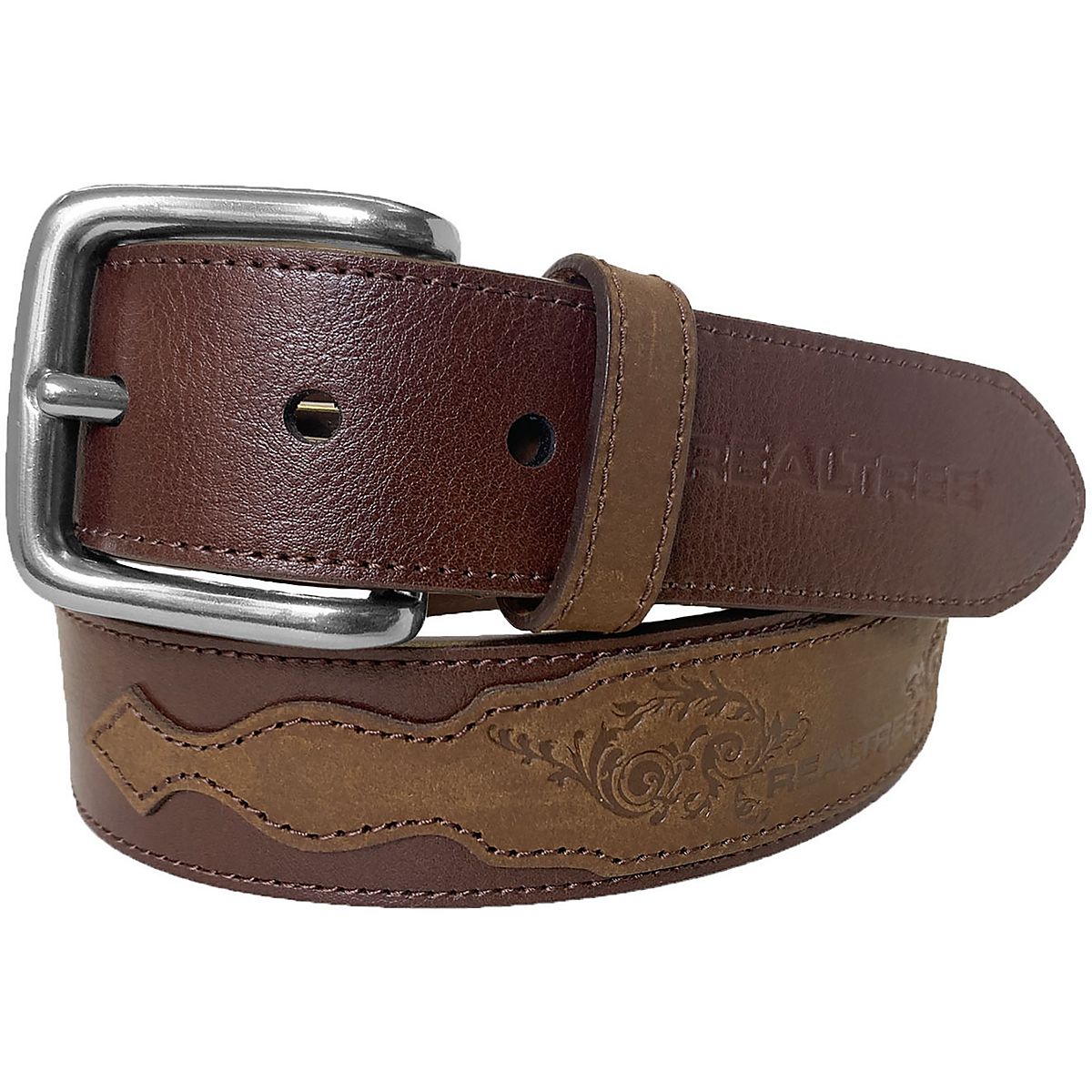 RealTree Round Conch Crazyhorse Leather Belt | Academy