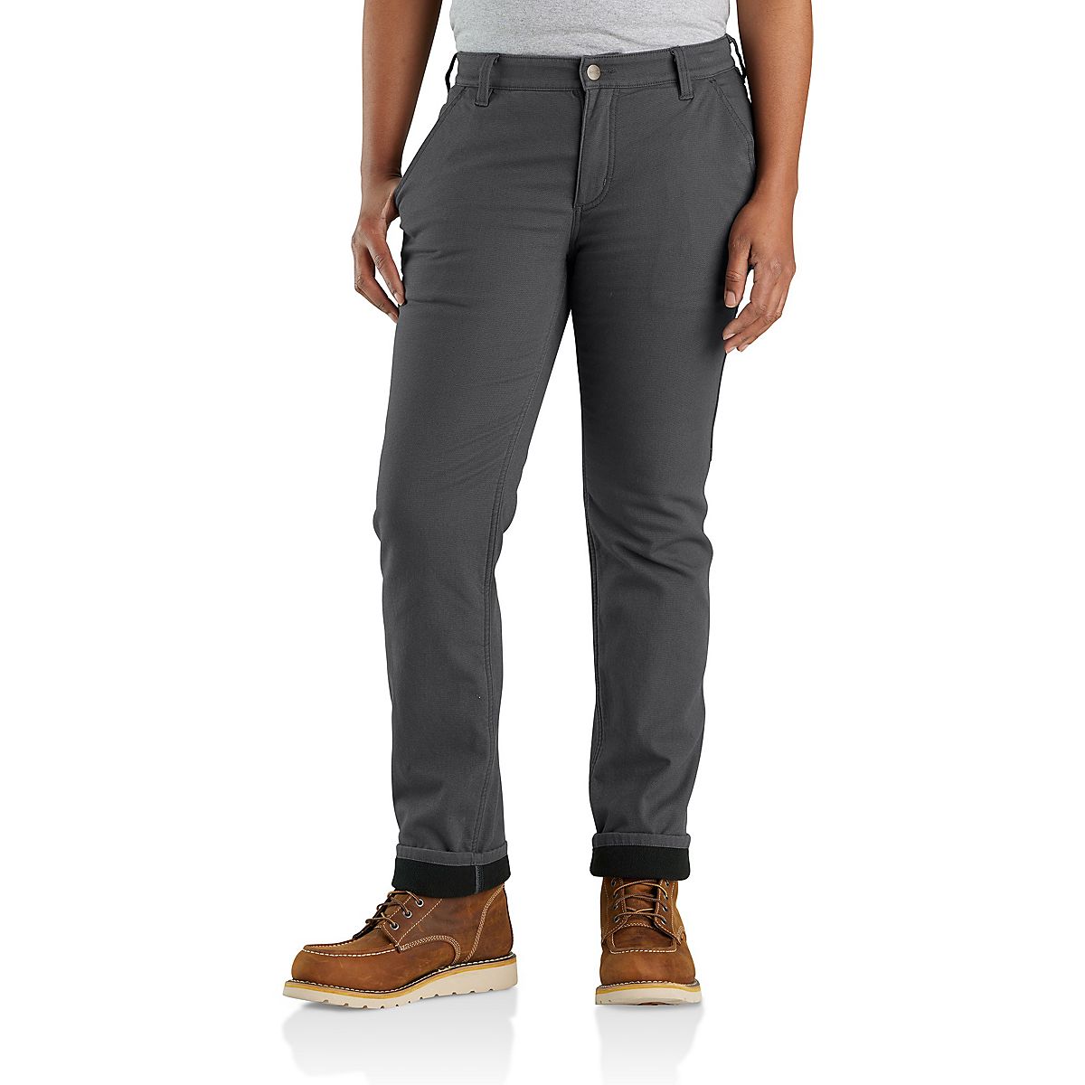 Carhartt Women's Rugged Flex Relaxed Fit Canvas Fleece Lined Work Pants ...