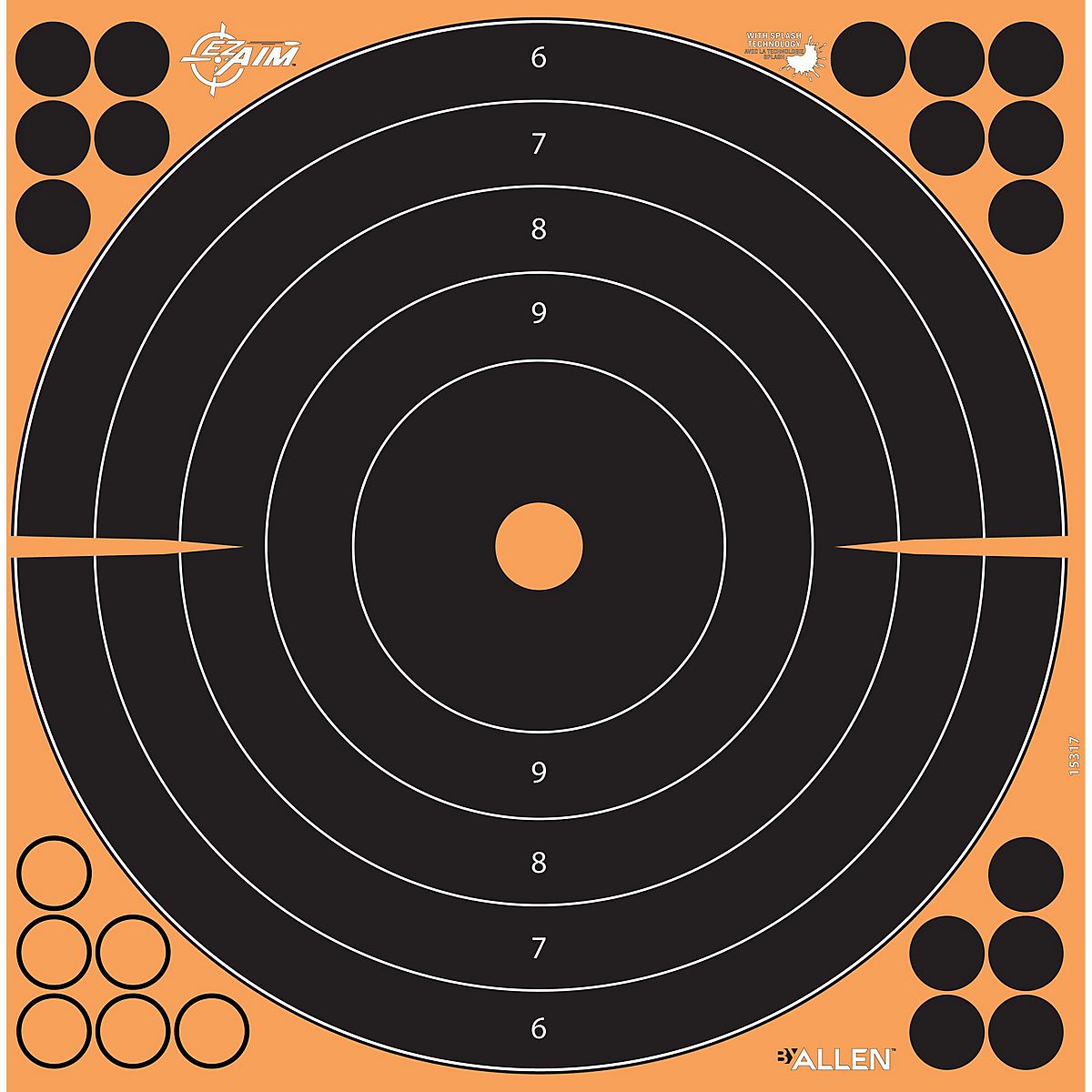 Allen Company EZ Aim Splash Reactive Adhesive Paper Bullseye Shooting ...
