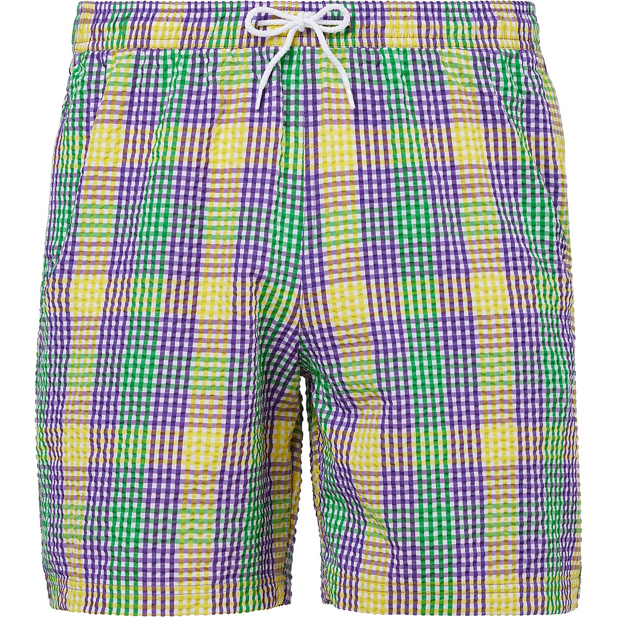 Magellan Outdoors Men's Mardi Gras Seersucker Gingham Boat Shorts 7 in ...