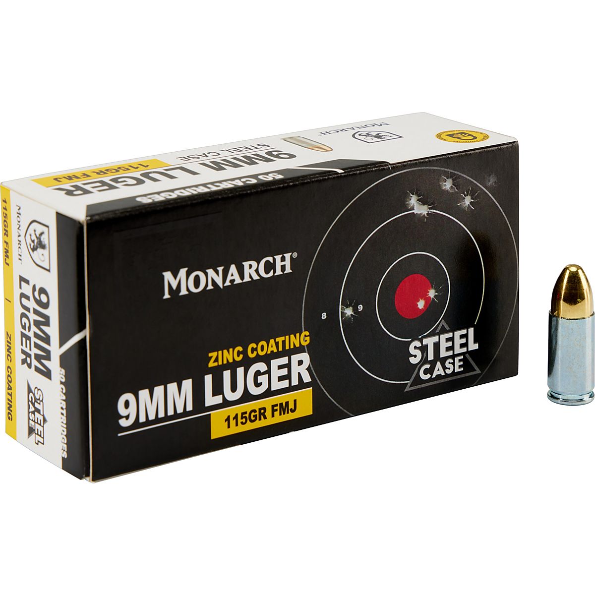 Monarch 9mm Luger FMJ 115 GR Steel Case | Academy
