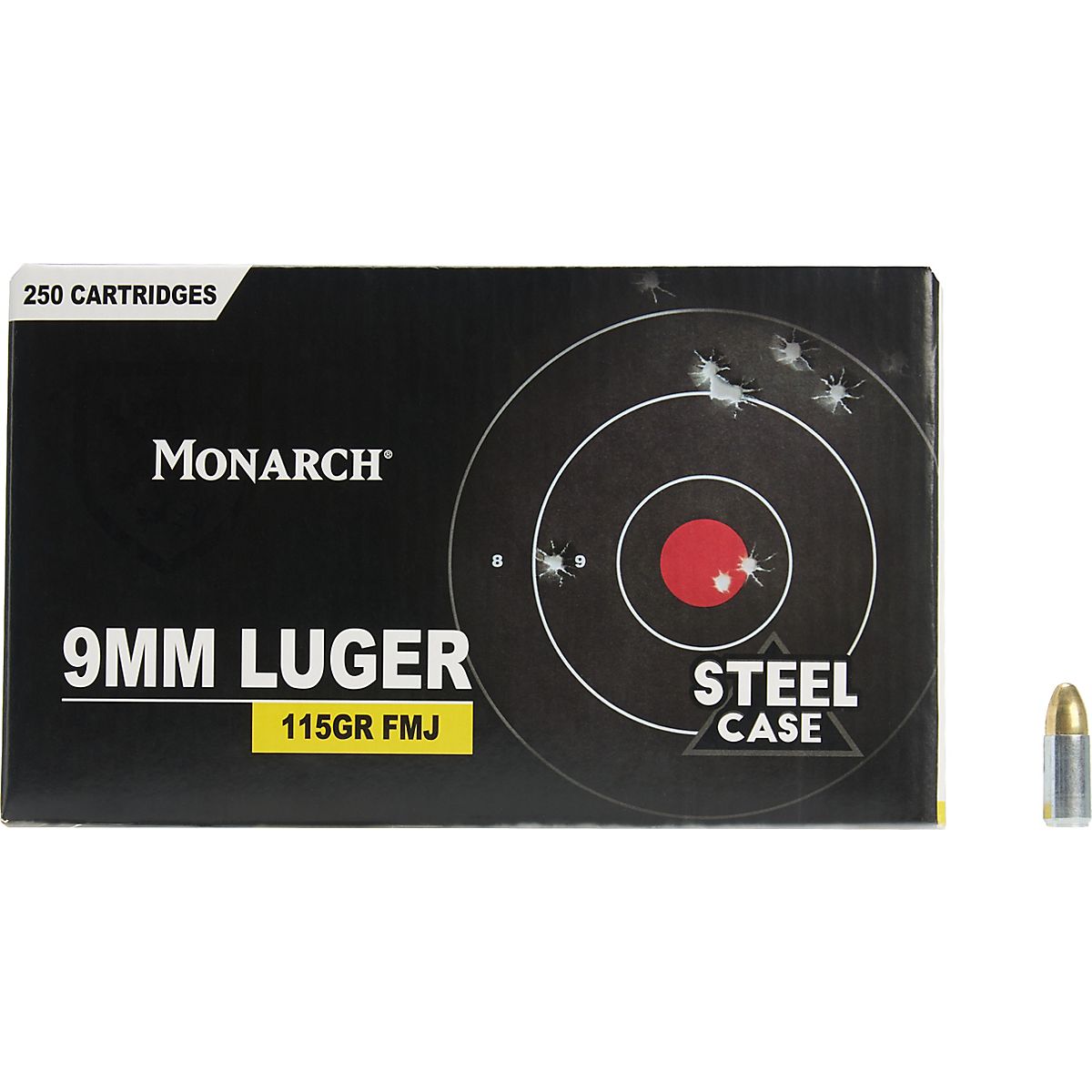 Monarch 9mm Luger 115-Grain FMJ Centerfire Steel Ammunition - 250 ...