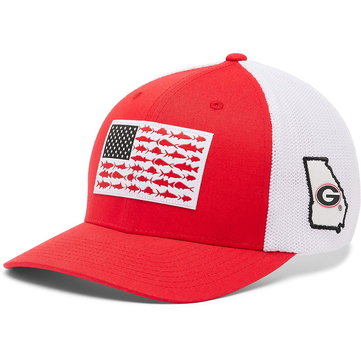 Columbia Sportswear Men's University of Georgia Mesh Fish Flag Ball Cap ...