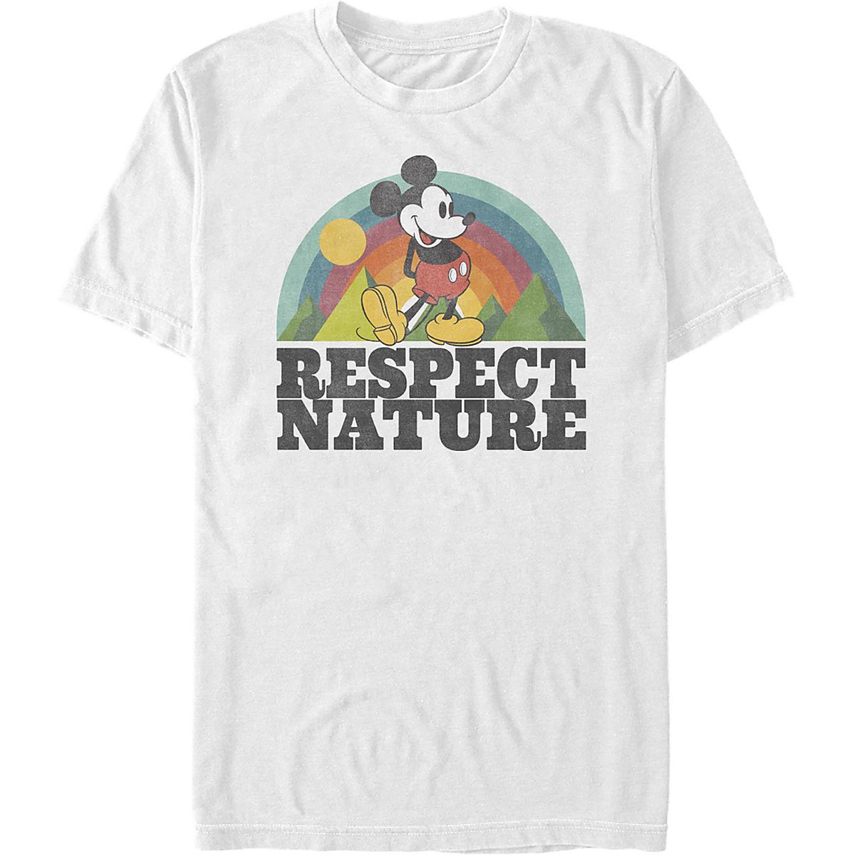 Mad Engine Disney Men's Mickey Respect Nature Short Sleeve T-shirt ...