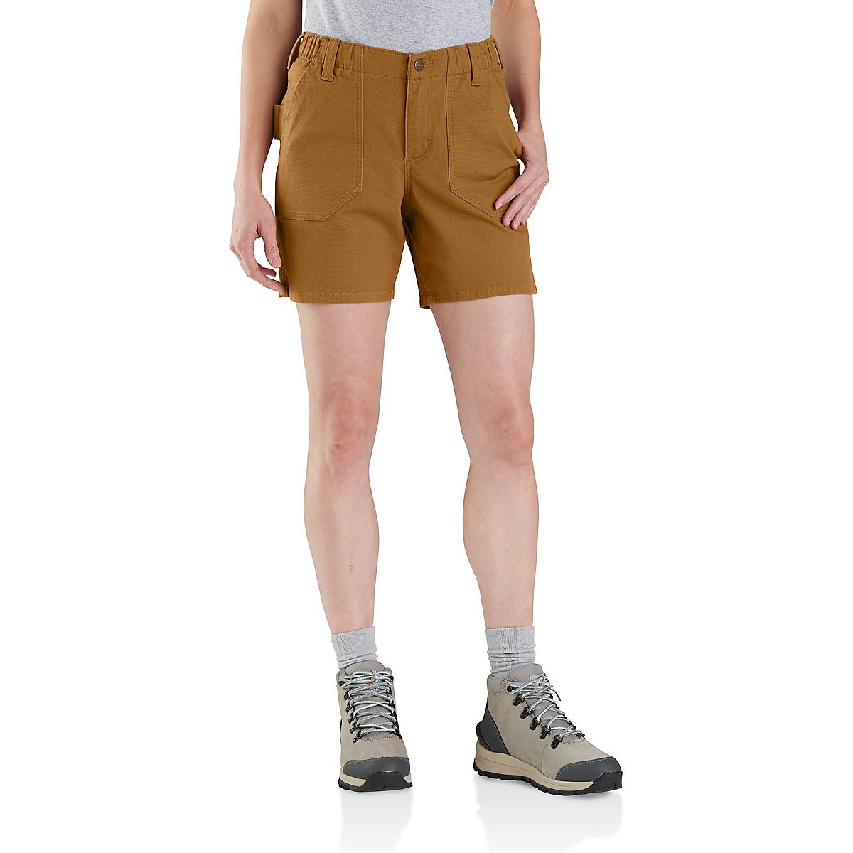 Carhartt Women's Rugged Flex Relaxed Fit Canvas Work Shorts 5 in | Academy